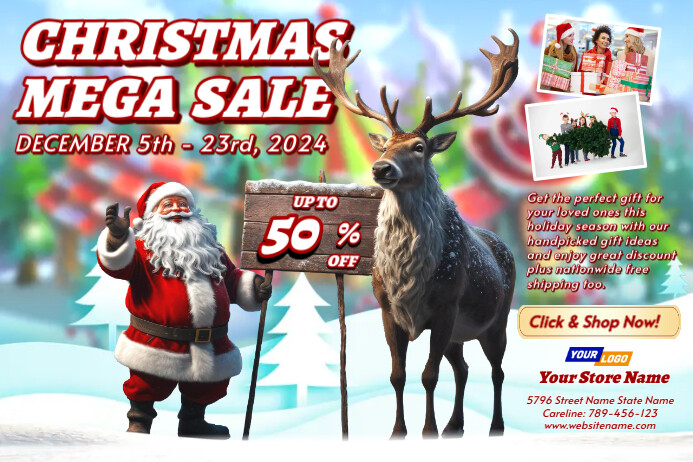 Copy of Professional Creative Christmas Sale Event Poster | PosterMyWall