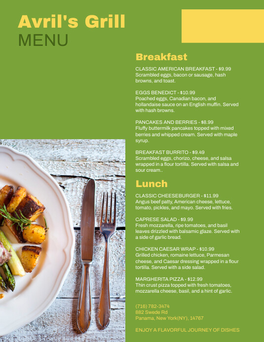 Professional Creative Menu Design Template fo | PosterMyWall