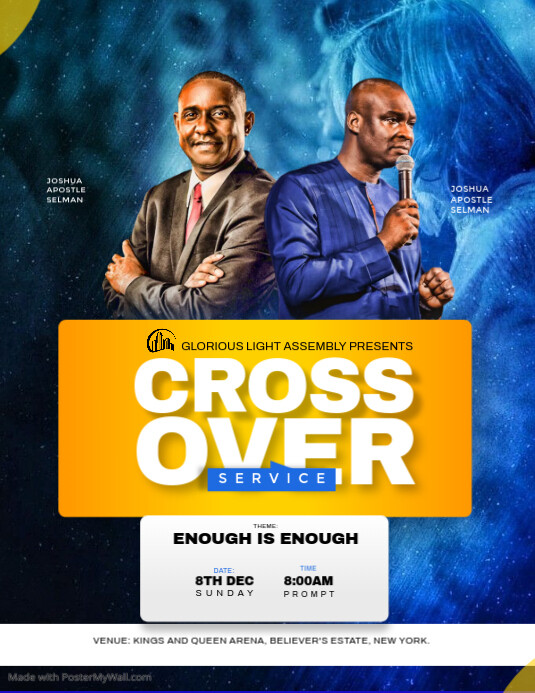 Professional Crossover Church Flyer/ Crossover Design, Christmas Carol ...