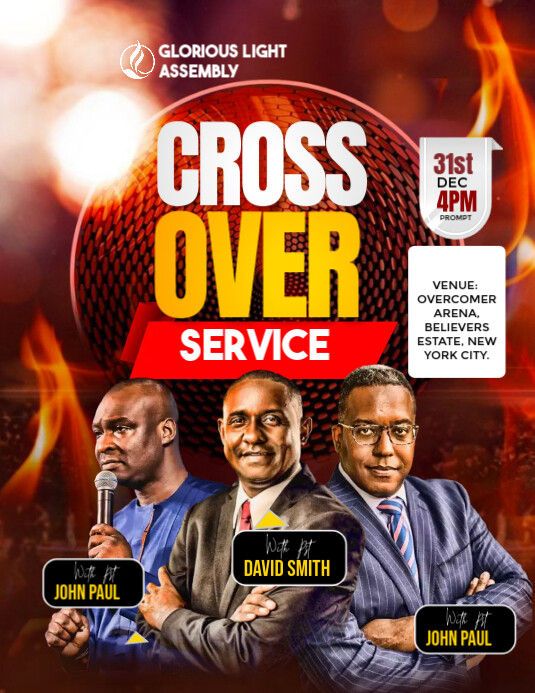 Professional Crossover Church Flyer New Year,church, Church Banner ...