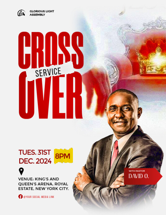 Professional Crossover Church Flyer New Year,church, Church Banner ...