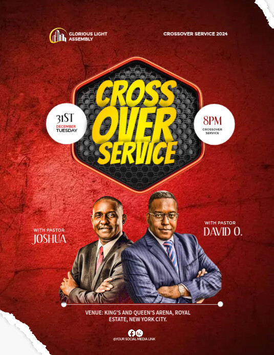 Professional Crossover Church Flyer New Year,church, Church Banner ...