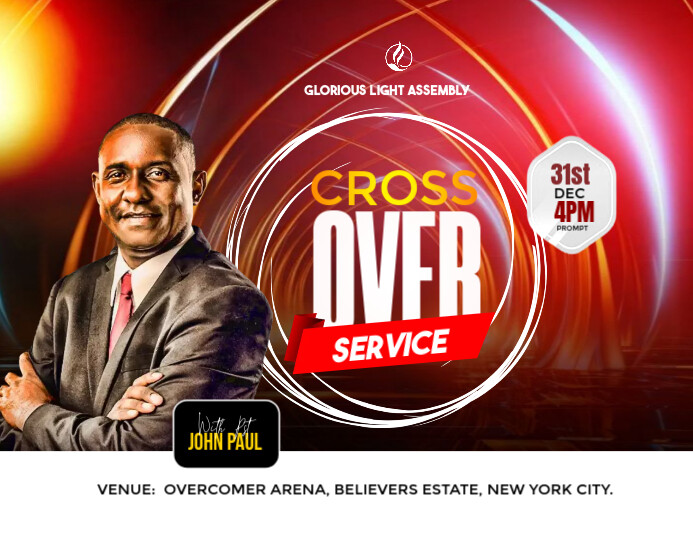 Copy of Professional Crossover Church Flyer New Year,church, Church ...