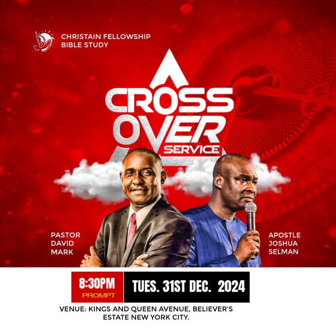 Professional Crossover Church Flyer New Year,church, Church Banner ...