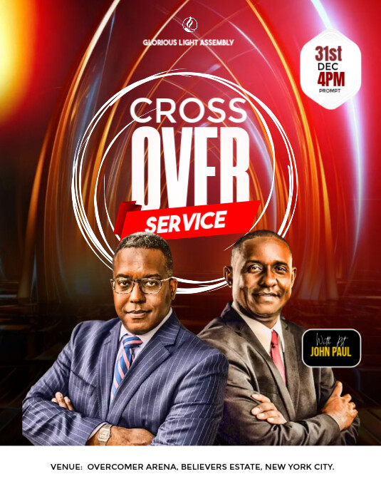 Professional Crossover Church Flyer New Year,church, Church Banner ...