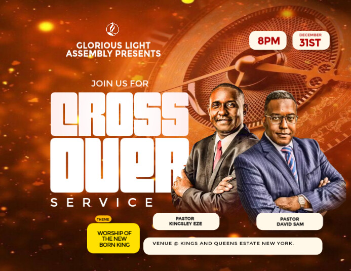 Professional Crossover Church Flyer New Year,church, Church Banner ...