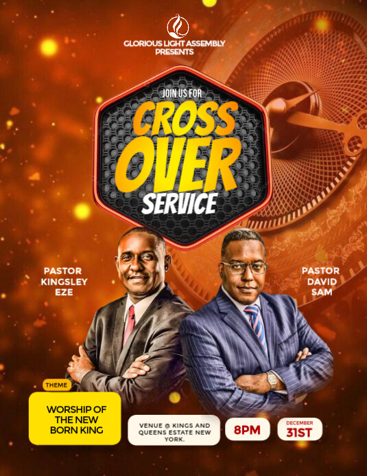 Professional Crossover Church Flyer New Year,church, Church Banner ...