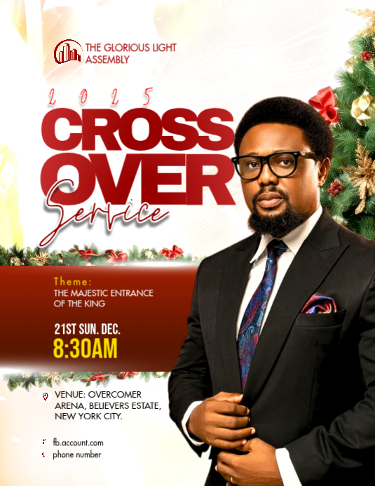 Professional Crossover Night Flyer, Church Event, Prophetic 2025 ...