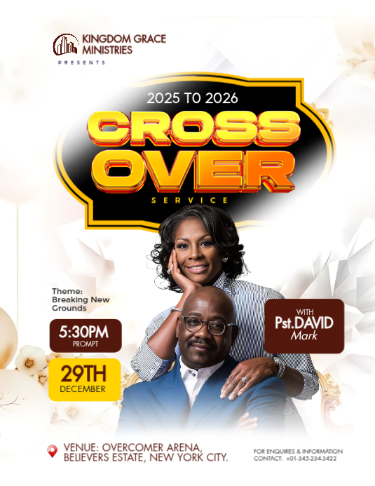Professional Crossover Night Flyer, Watch Night Church Event, Prophetic ...