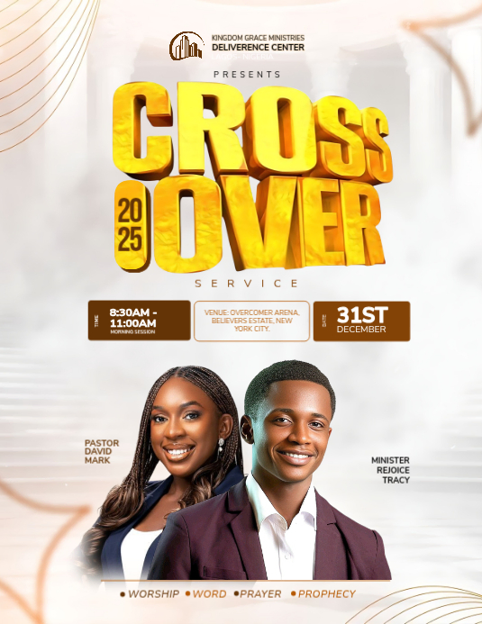 Professional Crossover Service Flyer, New Year Eve Church Event, Watch ...