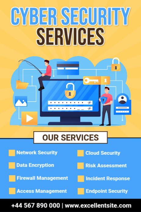 Plantilla de Professional Cyber Security Services Poster | PosterMyWall