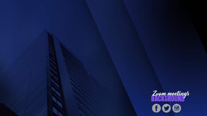 Copy of Professional Dark blue virtual background | PosterMyWall