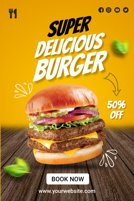 Professional Delicious Burger Poster Template | PosterMyWall