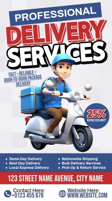 Professional Delivery Services Template | PosterMyWall