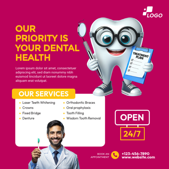 Copy of Professional Dentist Ad Template | PosterMyWall