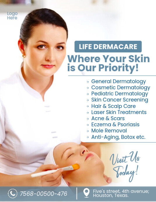 Professional Dermatology Care Services Flyer Template | PosterMyWall