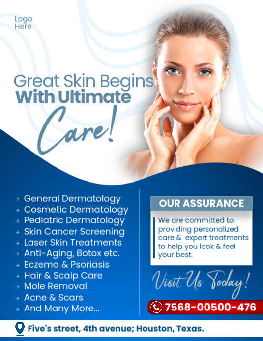 Professional Dermatology Clinic Flyer Template | PosterMyWall
