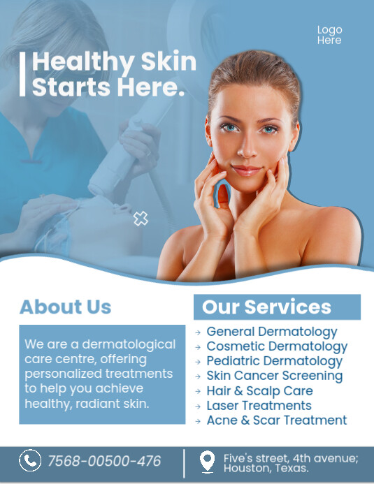 Professional Dermatology Services Flyer Template | PosterMyWall