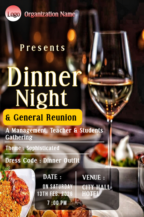 Professional Dinner Night Poster Template | PosterMyWall