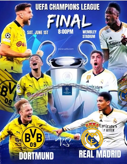 Copy of Professional Dortmund Vs Real Madrid Flyer ( | PosterMyWall