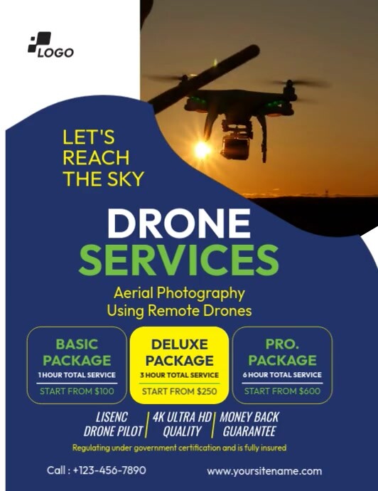 professional drone service flyer Template | PosterMyWall