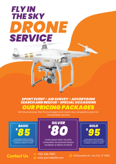 professional drone service flyer Template | PosterMyWall