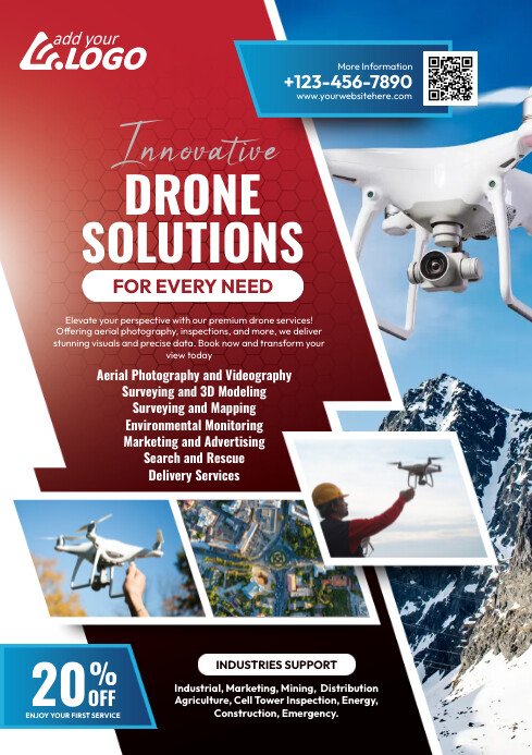 Professional Drone Service Flyer Template | PosterMyWall