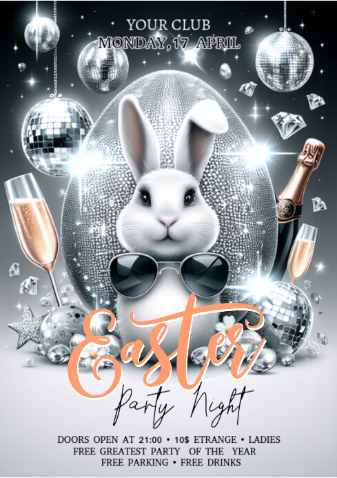 Professional Easter Celebration Party Flyer A4 Templat | PosterMyWall