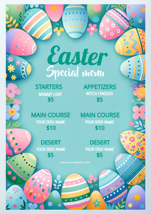 Copy of Professional Easter Menu Template A4 | PosterMyWall