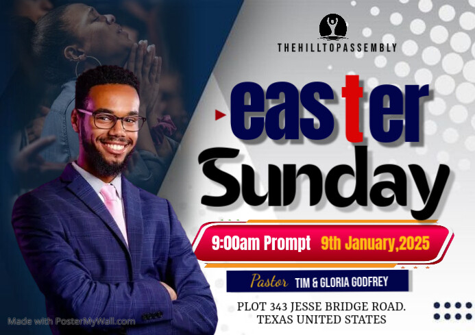 Professional Easter Sunday A4 Template | PosterMyWall