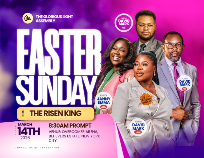 Professional Easter Sunday Church Service Flyer Template | PosterMyWall