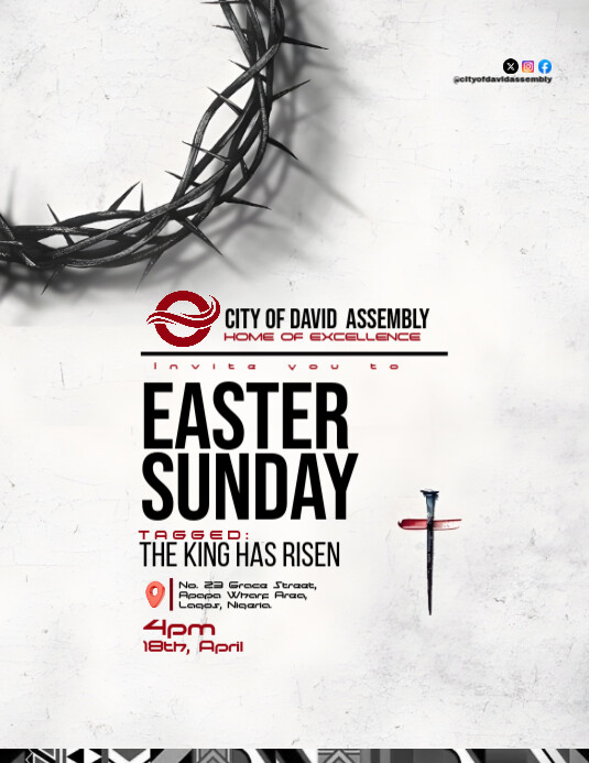 Professional easter sunday flyer2025 Template | PosterMyWall