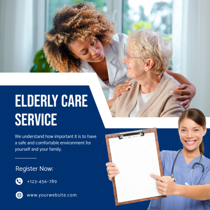 Professional Elderly Care Home Service Company Ad Template Instagram ...