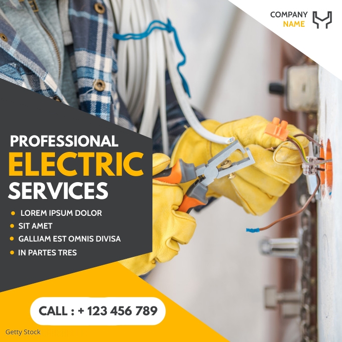 professional electric services social media a Template | PosterMyWall