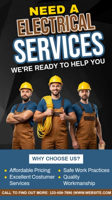 Plantilla de Professional Electrical Service | PosterMyWall