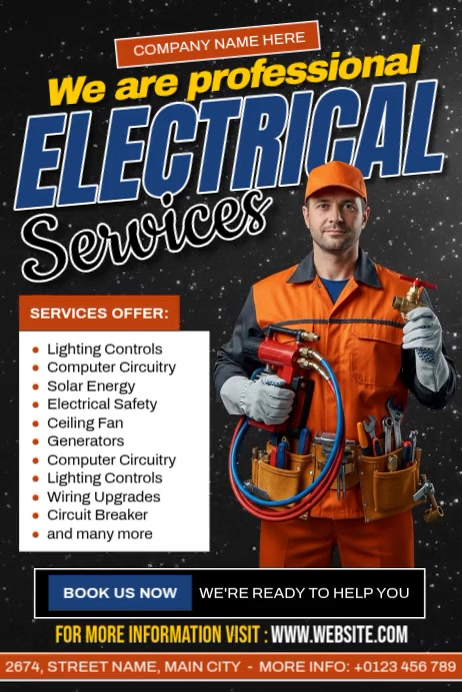 Plantilla de Professional Electrical Services Ads | PosterMyWall