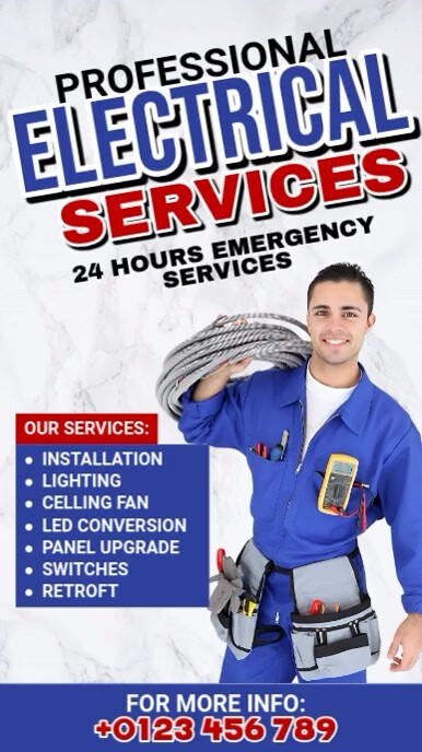 Professional Electrical Services Template | PosterMyWall