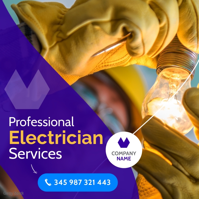 professional electrician services instagram p Template | PosterMyWall