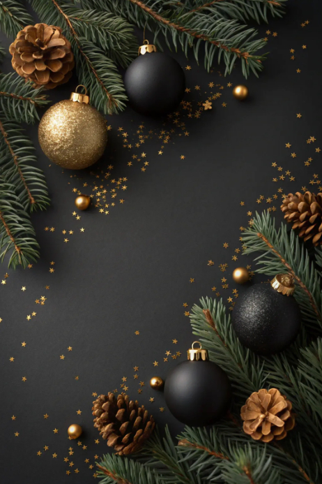 Professional Elegant Black Gold Christmas Frame Poster Template ...