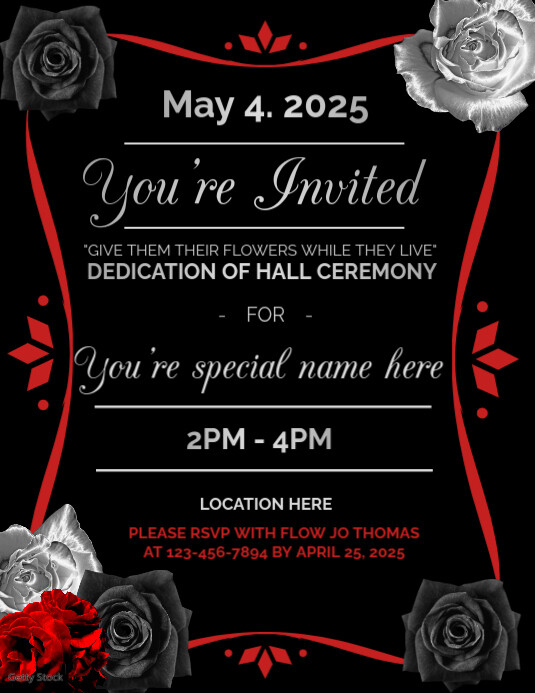 Professional Elegant Rose Invitation Flyer Flyer (us Letter) Template ...