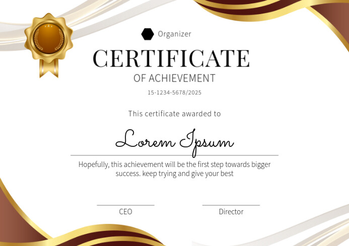 Professional Employee Certificate Of Achievement A4 Template | PosterMyWall