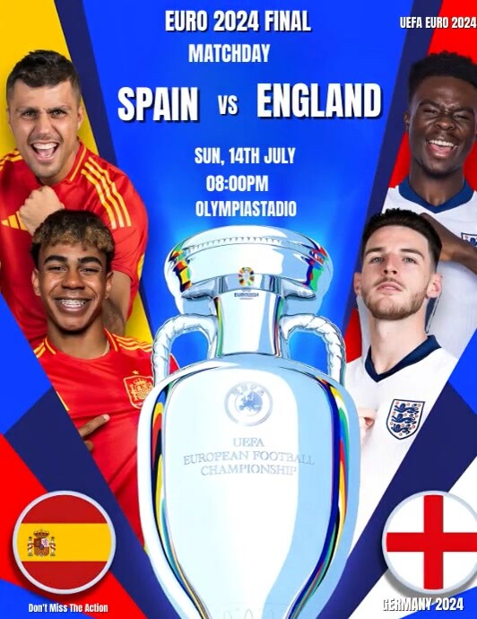 Professional Euro 2024 Spain Vs England Flye Template | PosterMyWall