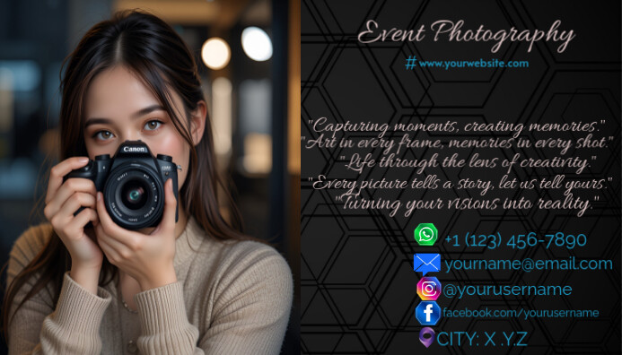 Professional Event Photography Business Card Business Card Template ...