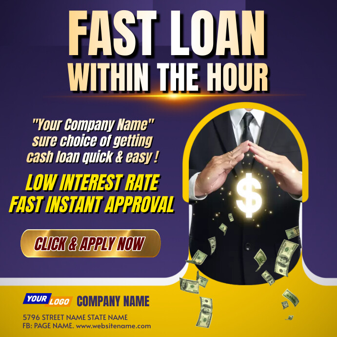 Copy of Professional Fast Loan Ad Flyer | PosterMyWall