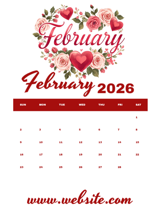 Professional February Calendar Flyer Flyer (us Letter) Template ...
