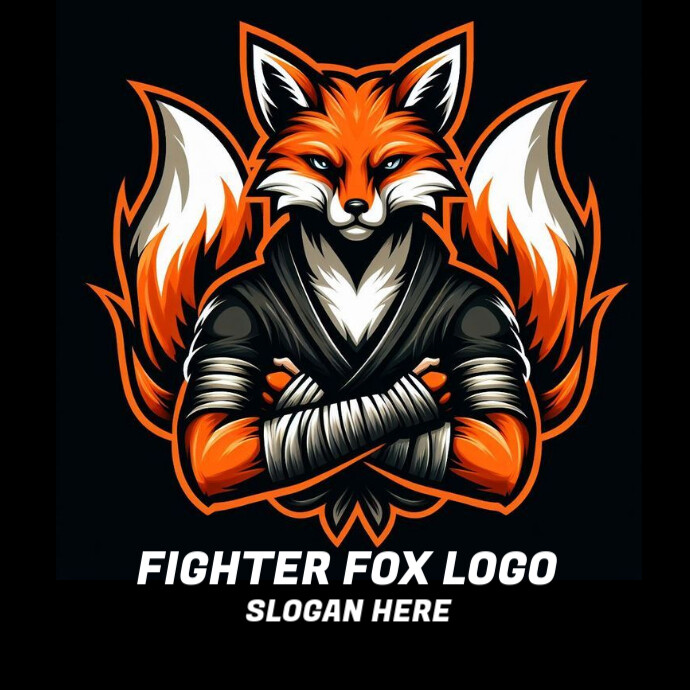 Copy of Professional Fighter Fox Mascot Logo Logo | PosterMyWall