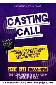 PROFESSIONAL FILM CASTING CALL TEMPLATE (2) | PosterMyWall