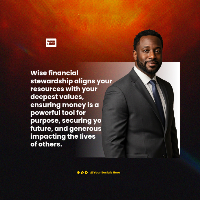 Professional Financial Stewardship Quote Social Media Post Template ...