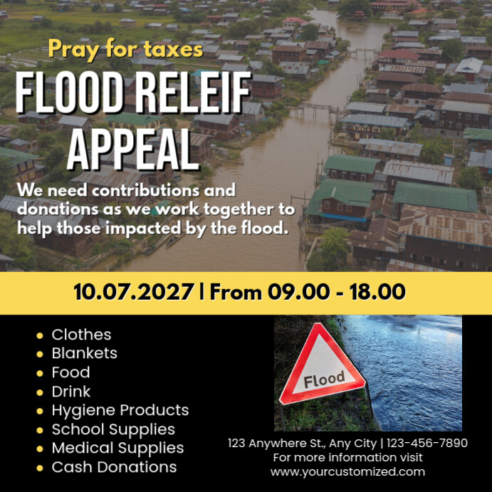 Copy of Professional Flood Releif Appeal Instagram Post | PosterMyWall