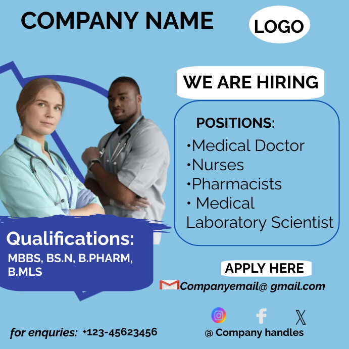 Hiring Posters Template | PosterMyWall